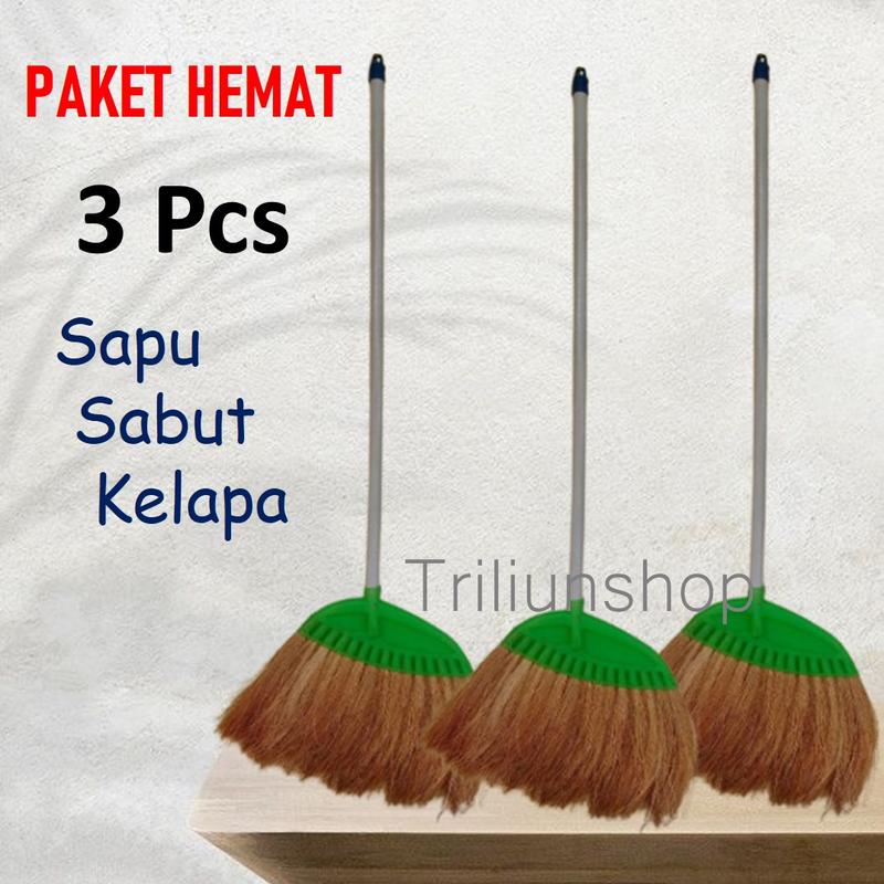 Paket 3 Pcs Sapu Injuk Sabut Kelapa Murah - Sapu Lantai Sepet - Shop ...