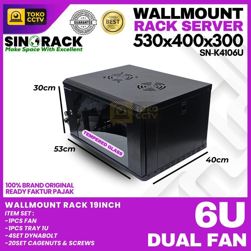 Wallmount Rack 6U, Rak Server Single Door 6U Glass Pc - Shop | Tokopedia
