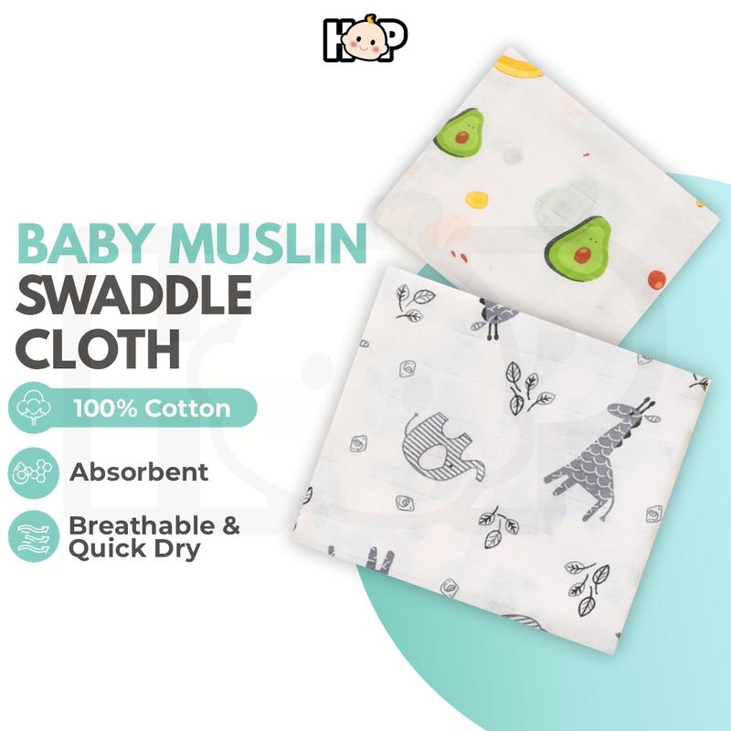 Cotton Muslin Swaddle Cloth for Baby (110cm x 110cm) Baby Napkin ...