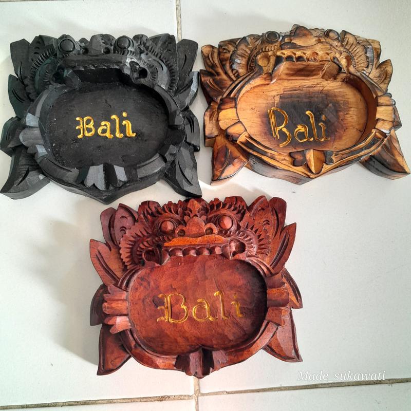 Asbak kayu ukiran barong bali kerajinan handmade - Shop | Tokopedia