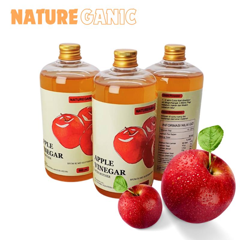 Cuka Apel Organik NATUREGANIC dengan Inang Cuka Apel - Botol - Shop ...