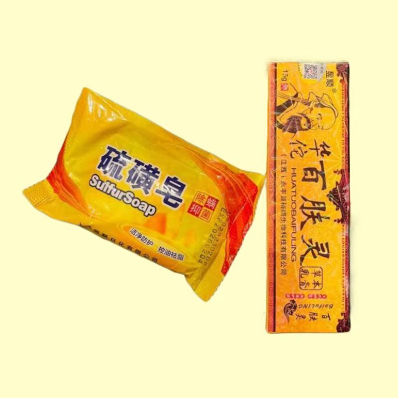 Set combo krim herba cina(kuning) dan sabun sulfur gold swea - TikTok ...