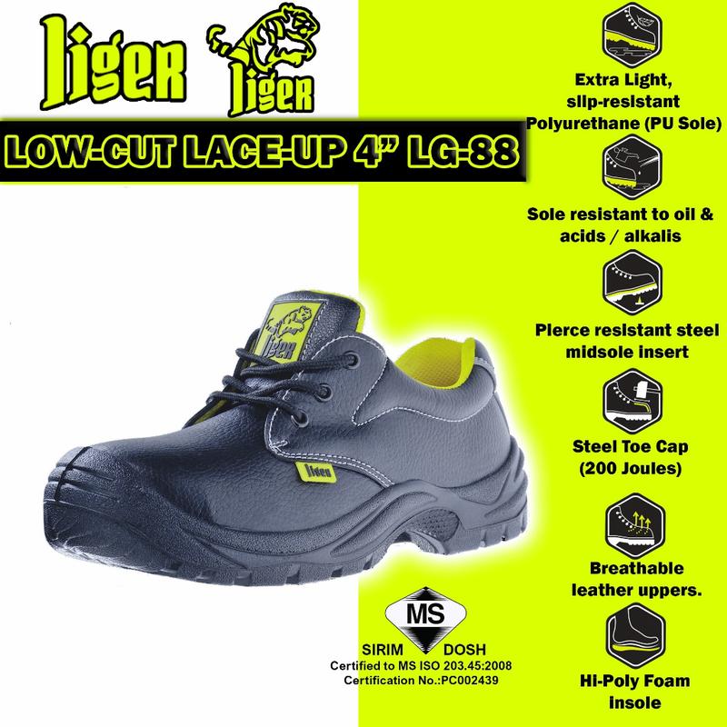 LIGER LG88 Low-Cut Lace-Up Safety Shoes[ SIRIM APPROVED ] - TikTok Shop ...
