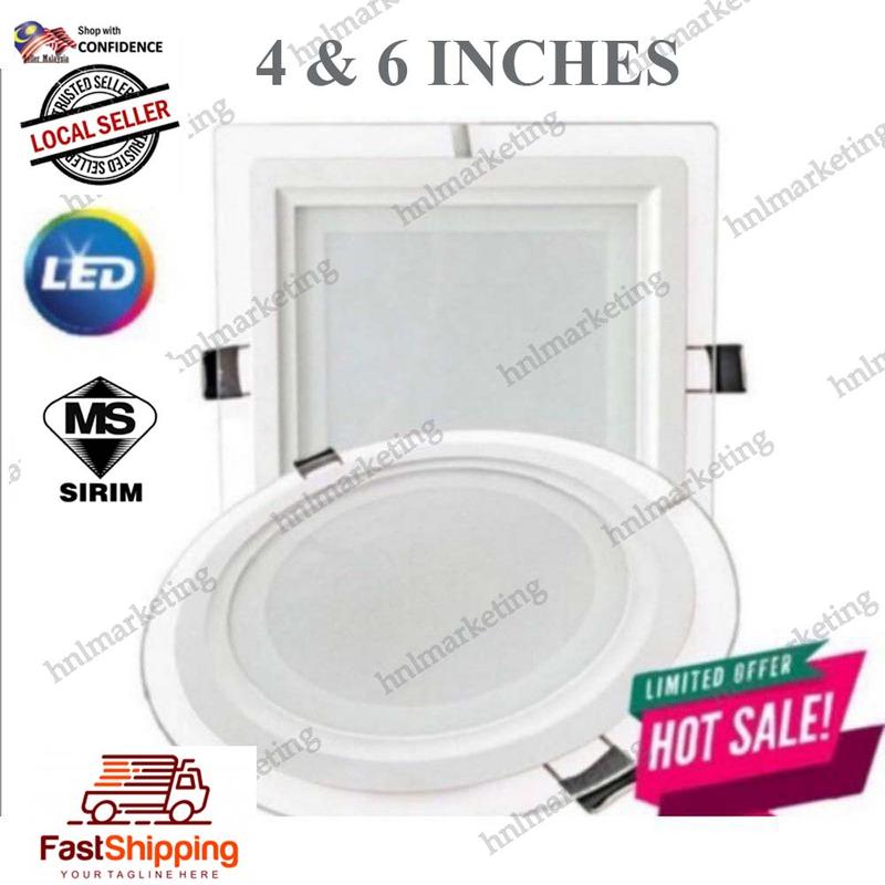 GLASS LED DOWNLIGHT CEILING CONCEAL 4 INCHES 6 INCHES SIRIM White ...