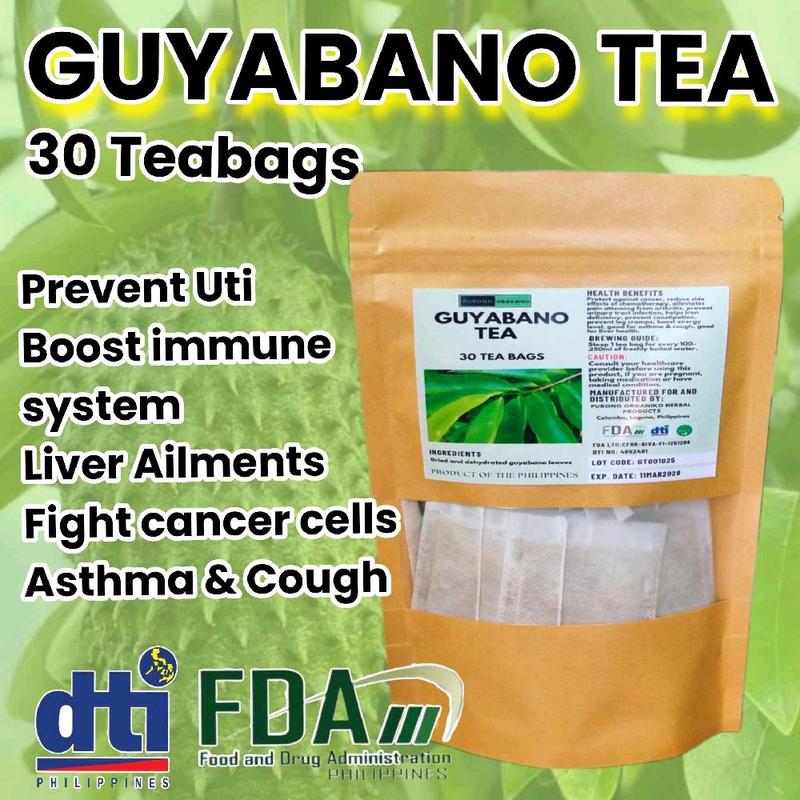 PURE GUYABANO LEAF TEA 30 PCS TEABAGS /FDA APPROVED/ NO ADDITIVES ...