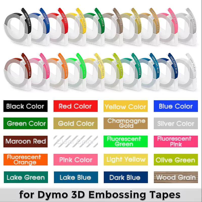 1pcs Compatible Dymo Printer 3D Embossing Tapes 9mm Plastics - TikTok ...