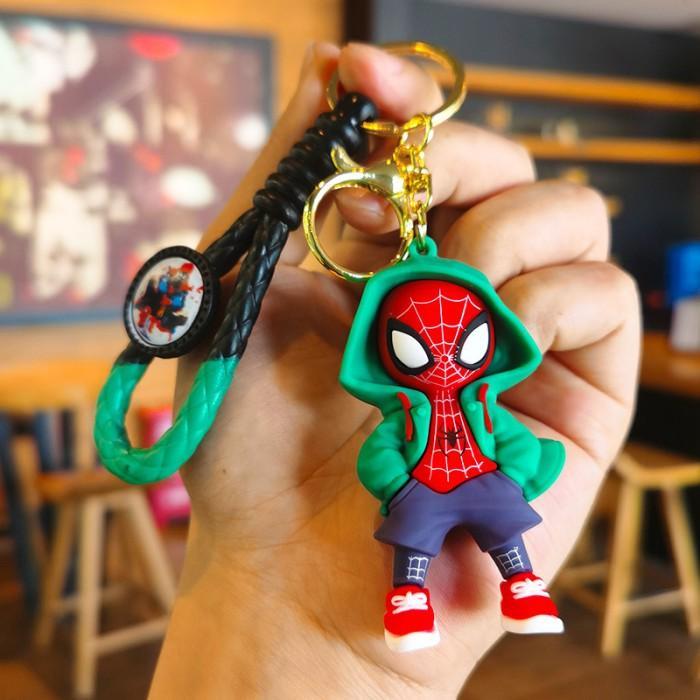 Spider-Man Keychain Spiderman Action Figure Anime Spider Man Keyring ...