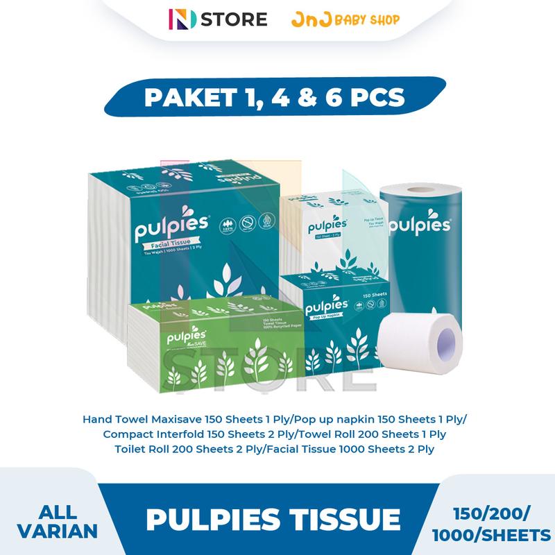 Pulpies Facial Tissue/Towel Roll/Hand Towel/Toilet Roll/Pop Up Napkin ...