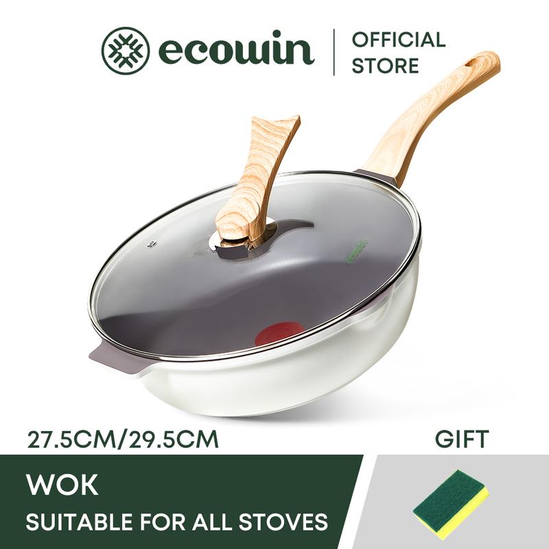 Ecowin non-stick frying pan Size 27.5/29.5cm household red dot - TikTok ...