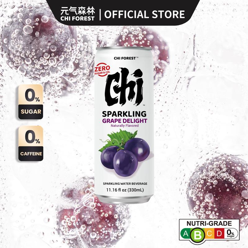 Chi Forest Sugar Free Soda Sparkling Water Grape Delight 330ml - TikTok ...