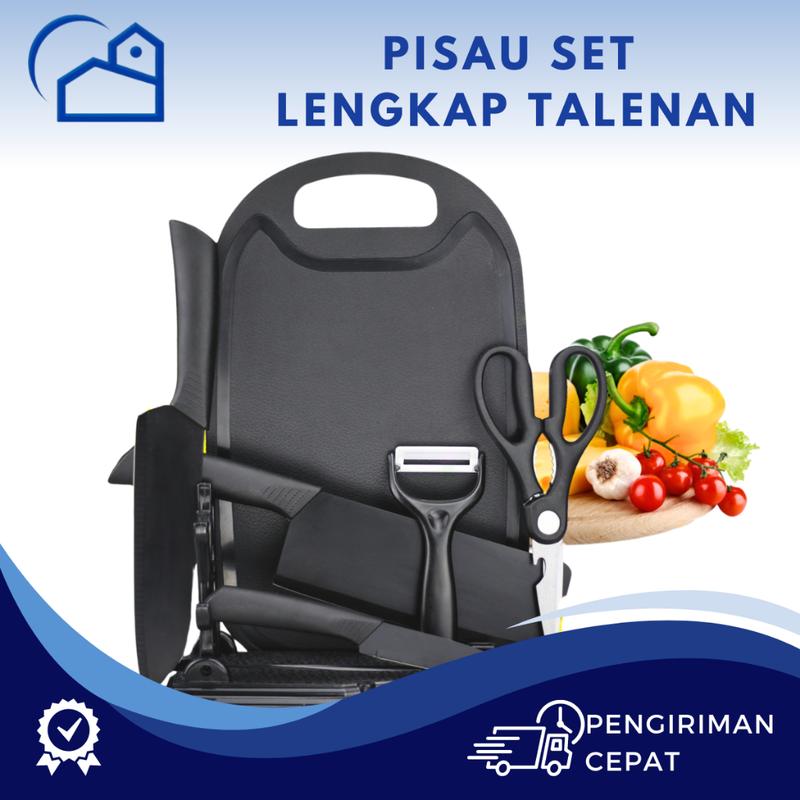 PISAU SET 7 IN 1 TALENAN / KITCHEN KNIFE SET / Pisau Dapur Set Potong ...