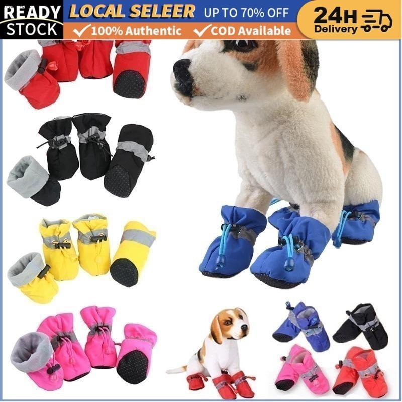 4pcs/Set Adjustable Dog Shoes For Small/Big Dogs With reflective ...