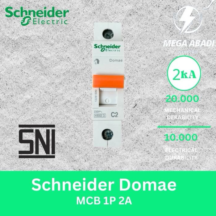 Jual MCB DOMAE SCHNEIDER 6KA 1P 2A 4A 6A 10A 16A 20A 25A 32A 40A 50A ...