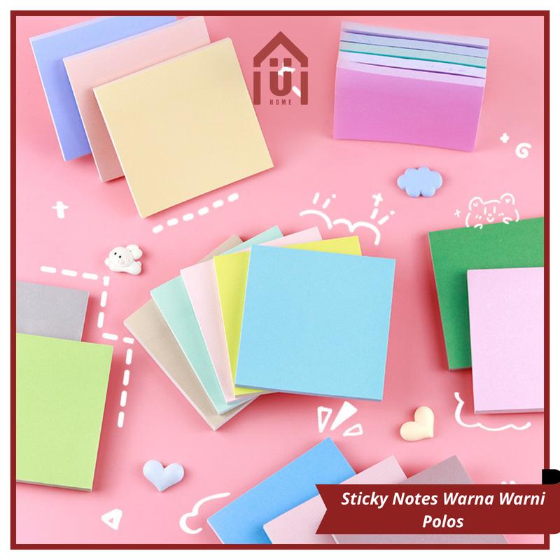 UNISO - STICKY NOTES WARNA WARNI POLOS STICKY NOTES MEMOPAD PERSEGI ...