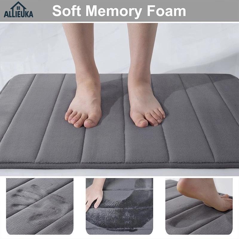 Allieuka Memory Foam Absorbent Mat Non-slip Foot Mat Bathroo - TikTok ...