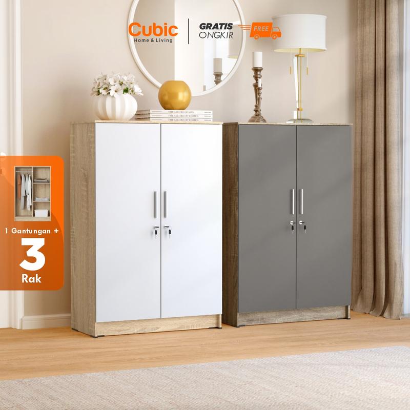 Cubic Lemari Kecil Minimalis / Almari Pakaian 2 Pintu / LUNA - Shop ...