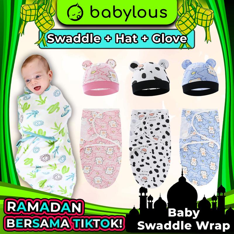 BABYLOUS Newborn Bedung Bayi Baby Swaddle with Hat and Glove - TikTok ...