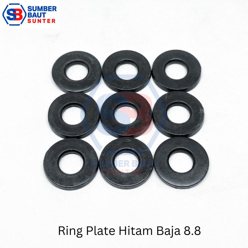 M12 Ring Plat Baja Hitam 1/2" Washer Plate 8.8 12mm Tebal 3mm - Shop ...