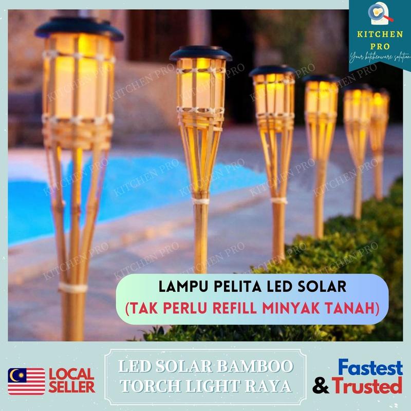 LED Real Bamboo Garden Outdoor Solar Light Real Flame / Automatic ...