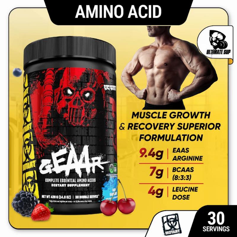 Mutant GEAAR, Complete Essential Amino Acid, EAA Supplement, Muscle ...