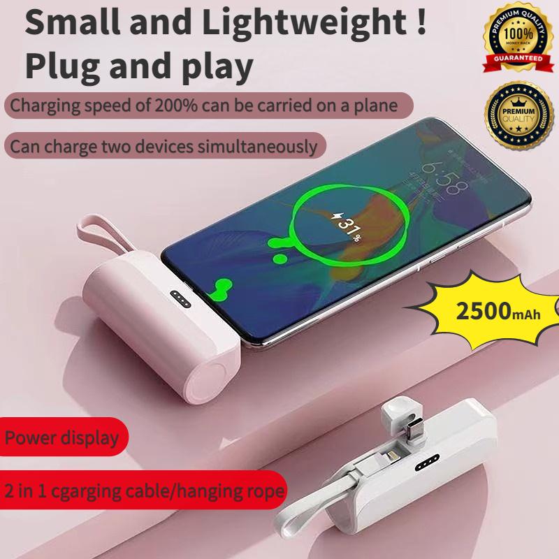 2 IN 1 Capsule Mini Power Bank 2500mAh Fast Charing Portable - TikTok ...
