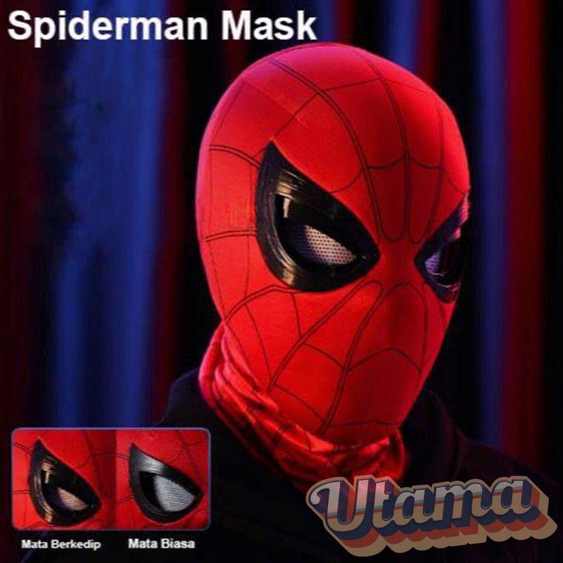 Mask Topeng Spiderman Elektik Manual Dengan Mata Bisa Bergerak - Shop ...