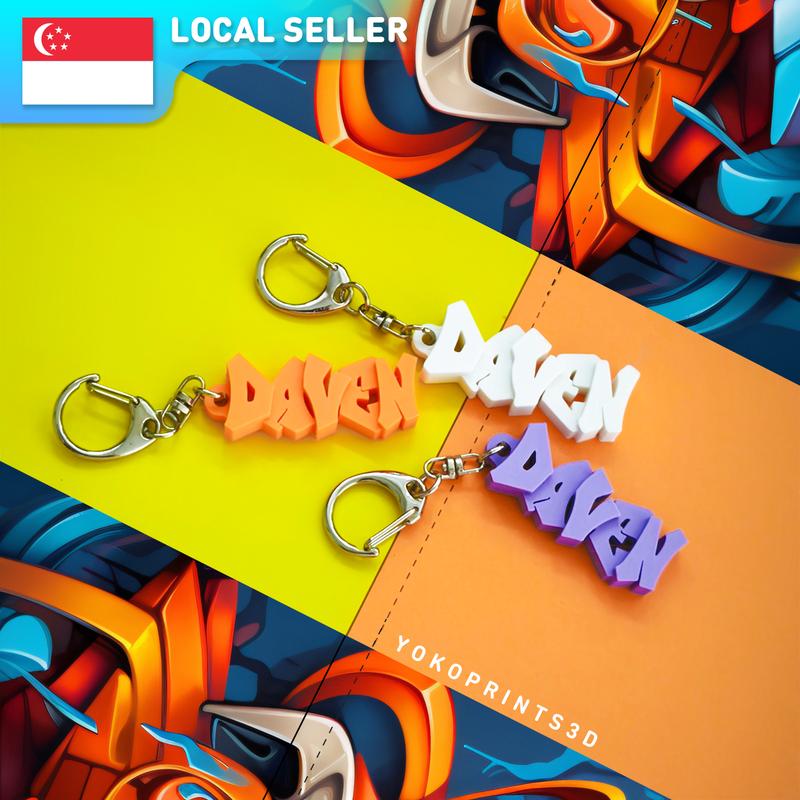 Customisable 3D Printed Keychain | Street Style inspired | School ...