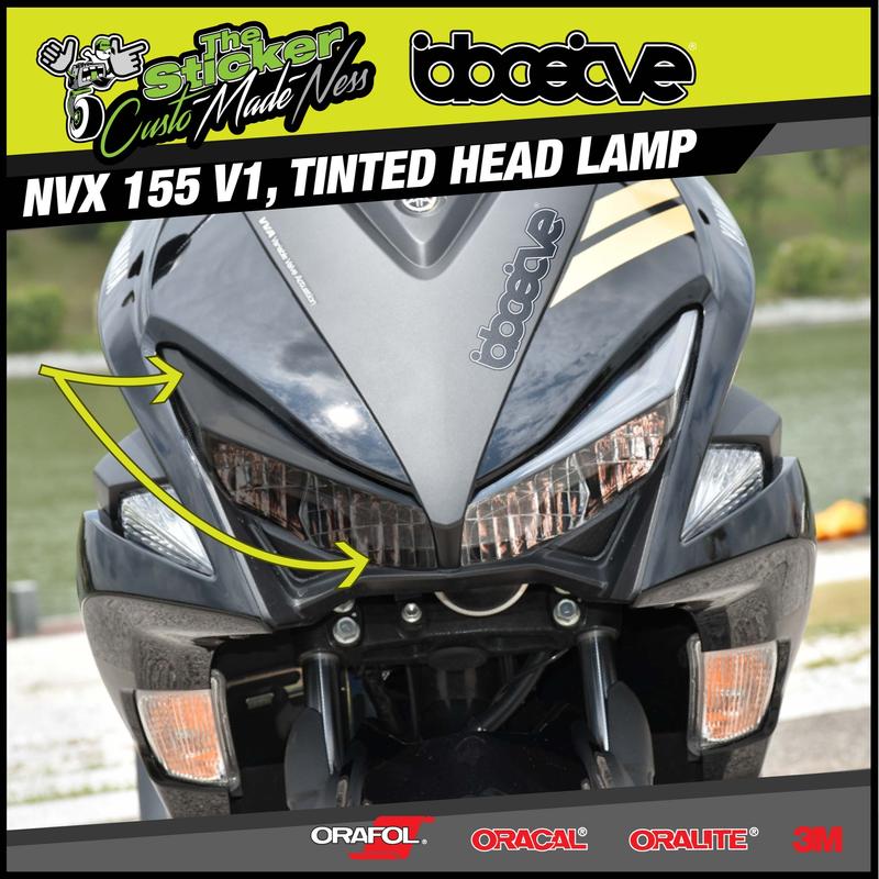 TINTED STICKER LAMPU DEPAN YAMAHA NVX 155 V1, ORACAL 8300, MALAYSIA ...