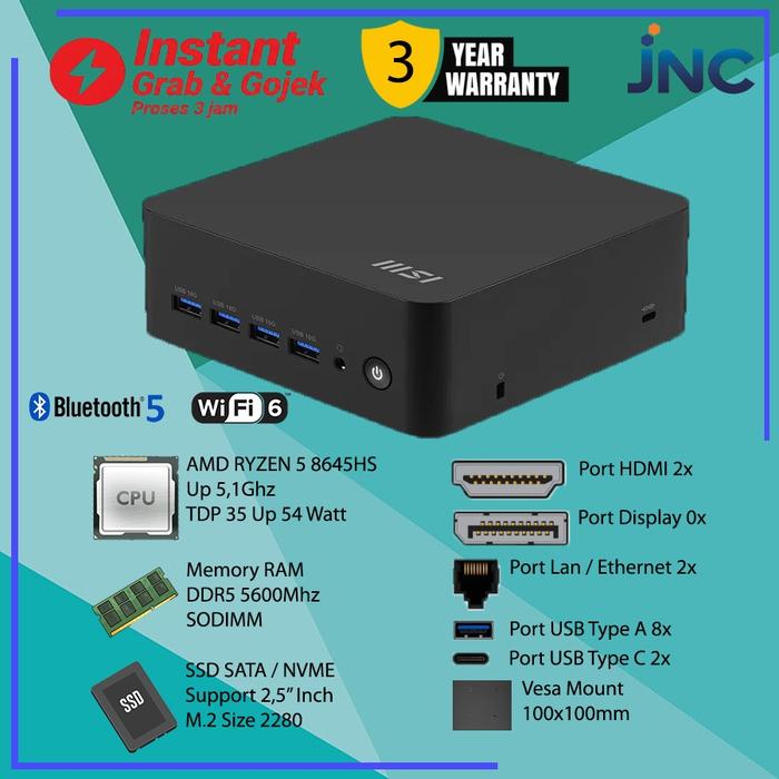 Promo Komputer Desktop Mini Pc MSI Cubi Z AI 8M AMD Ryzen 5 8645HS Up ...