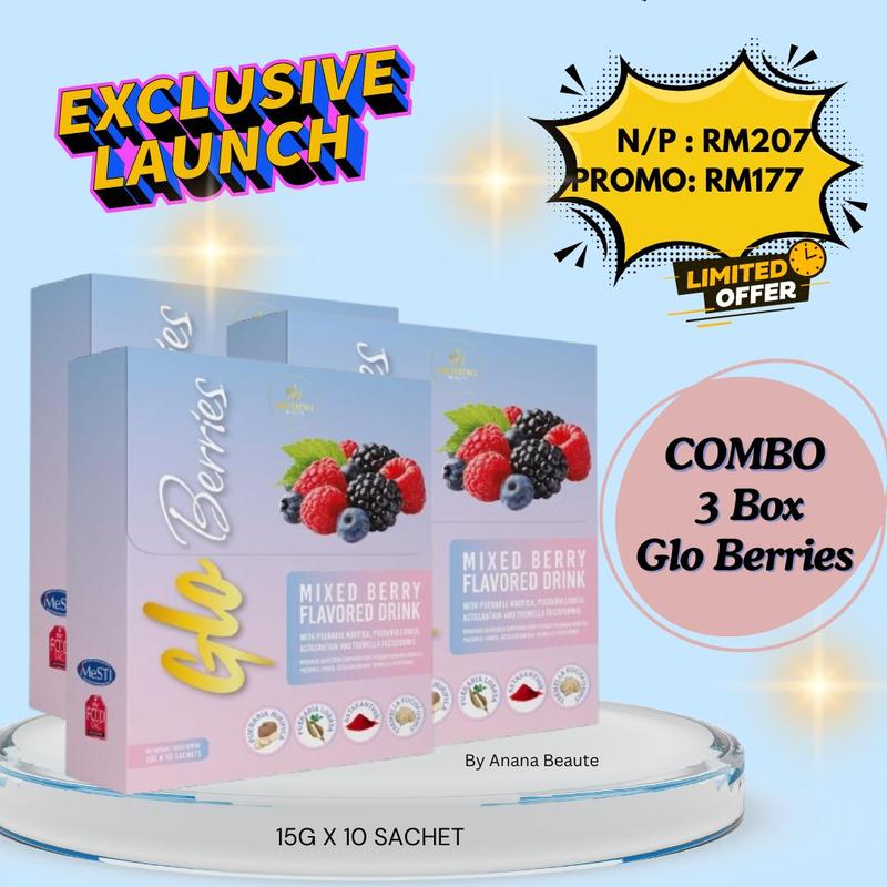Serbuk minuman Glo Berries Berperisa Strawberi, Blueberry da - TikTok ...