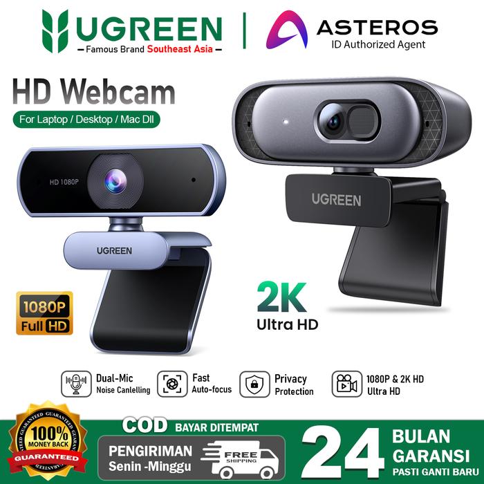 Promo UGREEN 2K Webcam Full HD Resolution 1080P 60fps Auto Focus For PC ...