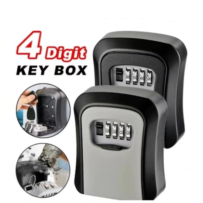 Promo Key Safe Box Outdoor 4 Digit Wall Mount Lock Kotak Kunci Dinding ...