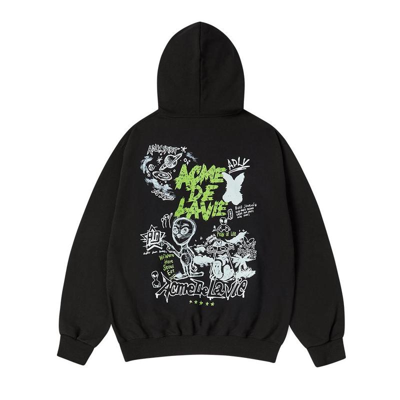 [ADLV] Alien Universe Hoodie Black - Hoodie Oversize Wanita Pria ...