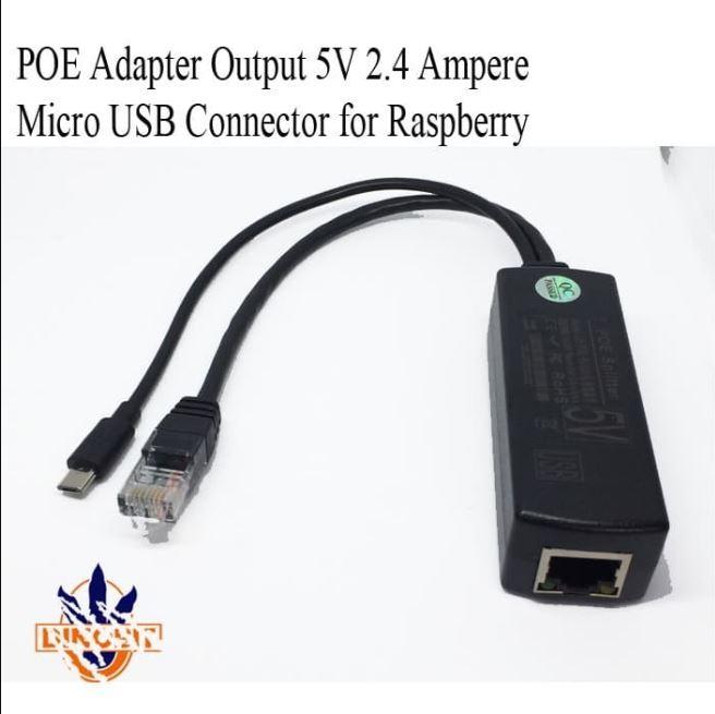 Jual Poe splitter micro USB 48V to 5V 2.4A aktif Raspberry pi - Kota ...