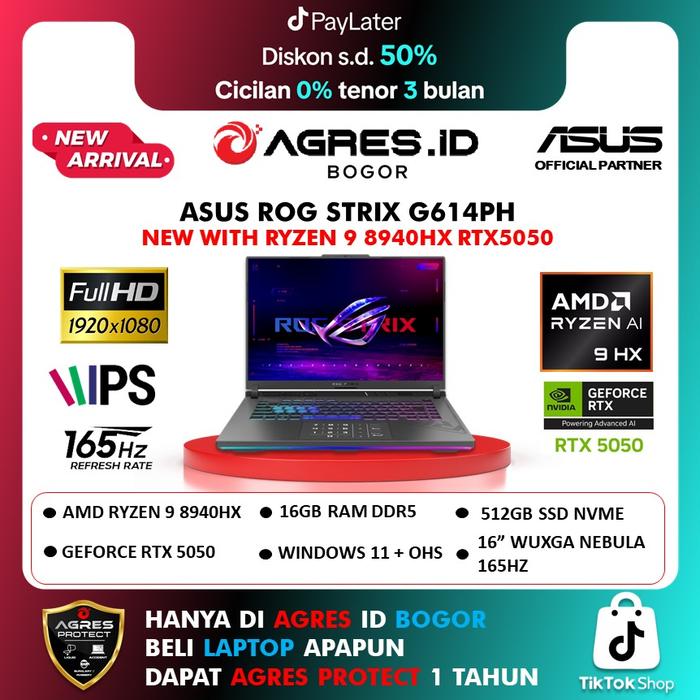 Promo Asus ROG Strix G16 G614PH Ryzen 9 8940HX RTX5050 8gb 16gb 512gb ...