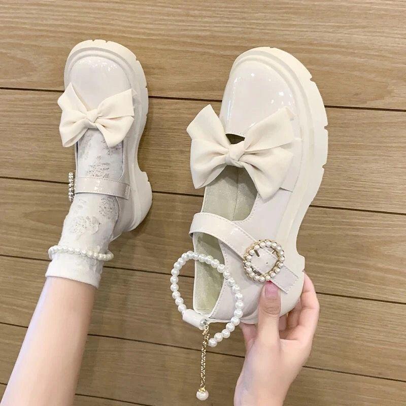 Sepatu Docmart Cewek Pita Elegant Sepatu Kerja wanita Korea Loafers ...