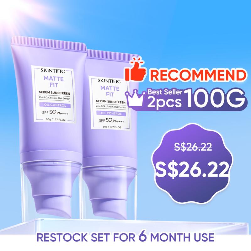 SKINTIFIC Matte Fit Sunscreen 50ml*2 Oil Control Pore-Fectio - TikTok ...