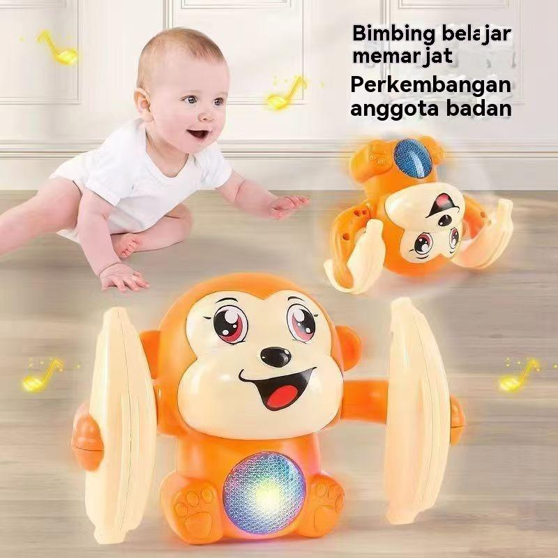 Mainan Monyet Bergolek, untuk Kanak-kanak, Bunyi dan Cahaya Elektrik ...