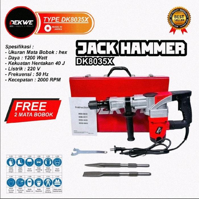 Promo JACK HAMMER DRILL DK 8035X DEKWE bobok beton cor tembok hrk pipih ...