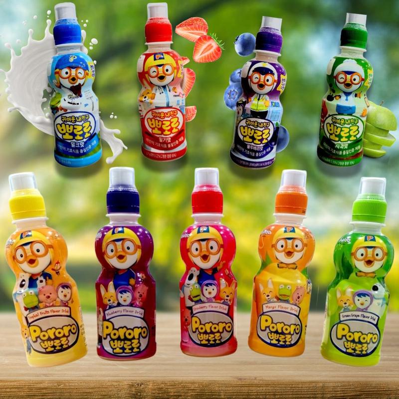 Korea Pororo Flavored Drink for Kids - 235ml - Milk/Strawberry ...