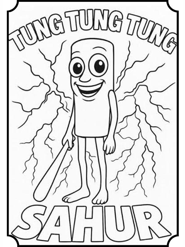 Kertas Gambar Mewarnai ANOMALI TUNG TUNG SAHUR 20 PCS - Shop | Tokopedia
