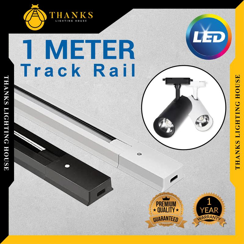 [SINGLE] High Quality LED 1 Meter Track Rail LED Spotlight Black/White ...