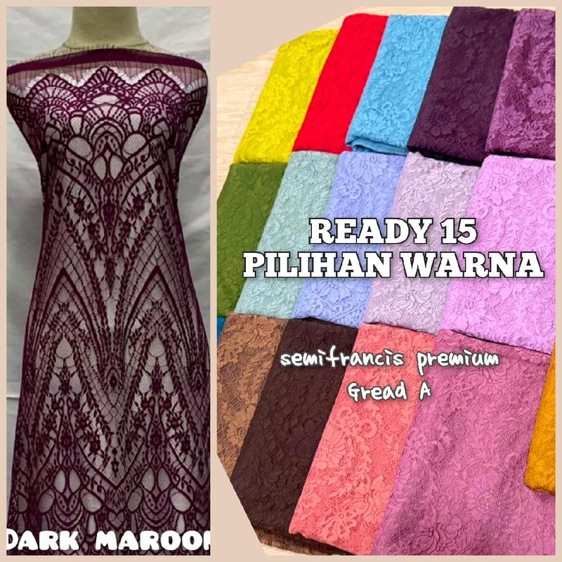 Kain Brokat Semifrancis Katun Halus Kain Bahan Kebaya semiprancis ...