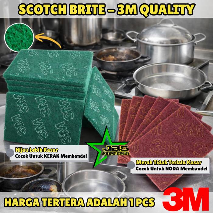 Promo SCOTCH - BRITE HAND PADS HIJAU / MERAH SABUT GREEN / RED ALAT ...