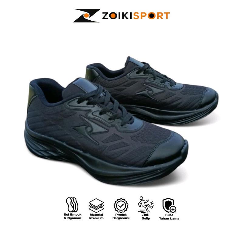 ZOIKI Sepatu pria wanita original Hitam polos kekinian 2025 Sepatu ...