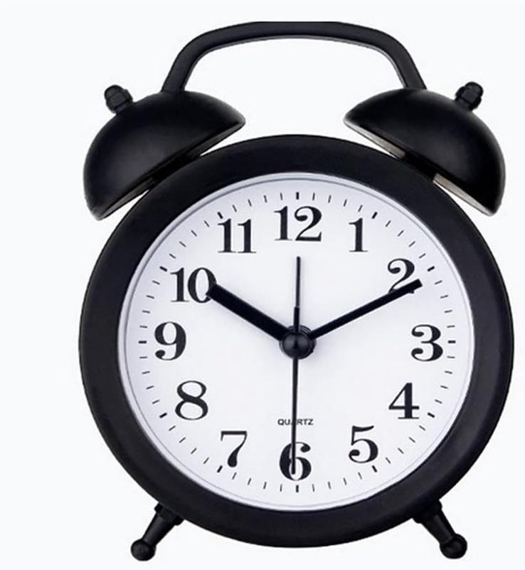 Alarm Clock 4" Twin Bell Analog Alarm Clock for Bedroom Battery ...