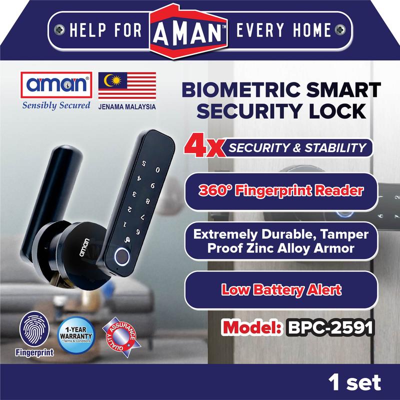 AMAN Biometric Lever Lock Set Fingerprint Smart Door Lock Se - TikTok ...