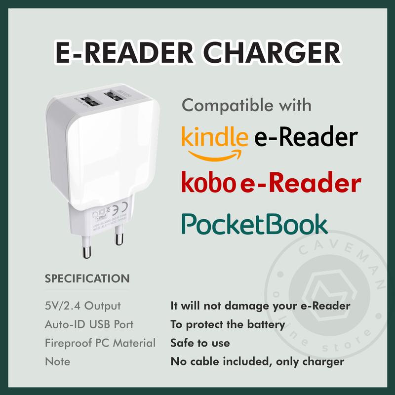 eReader Charger (2.4A) - Compatible with Kindle / Kobo / PocketBook ...