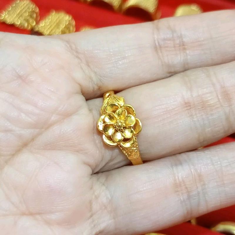 cincin koin bunga 5gr sepuh emas 24k - Shop | Tokopedia