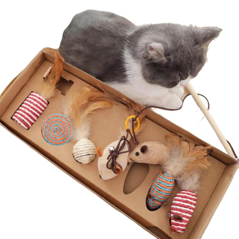 7pcs Cat Teaser Toy Gift Set Mainan Kucing Cat Play Joy Teasing ...
